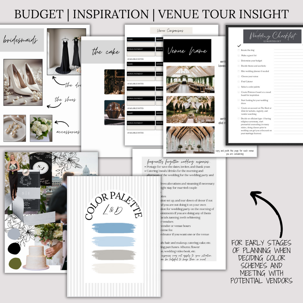 Ultimate Wedding Planning Binder Template- Classic Black and White – BY ...