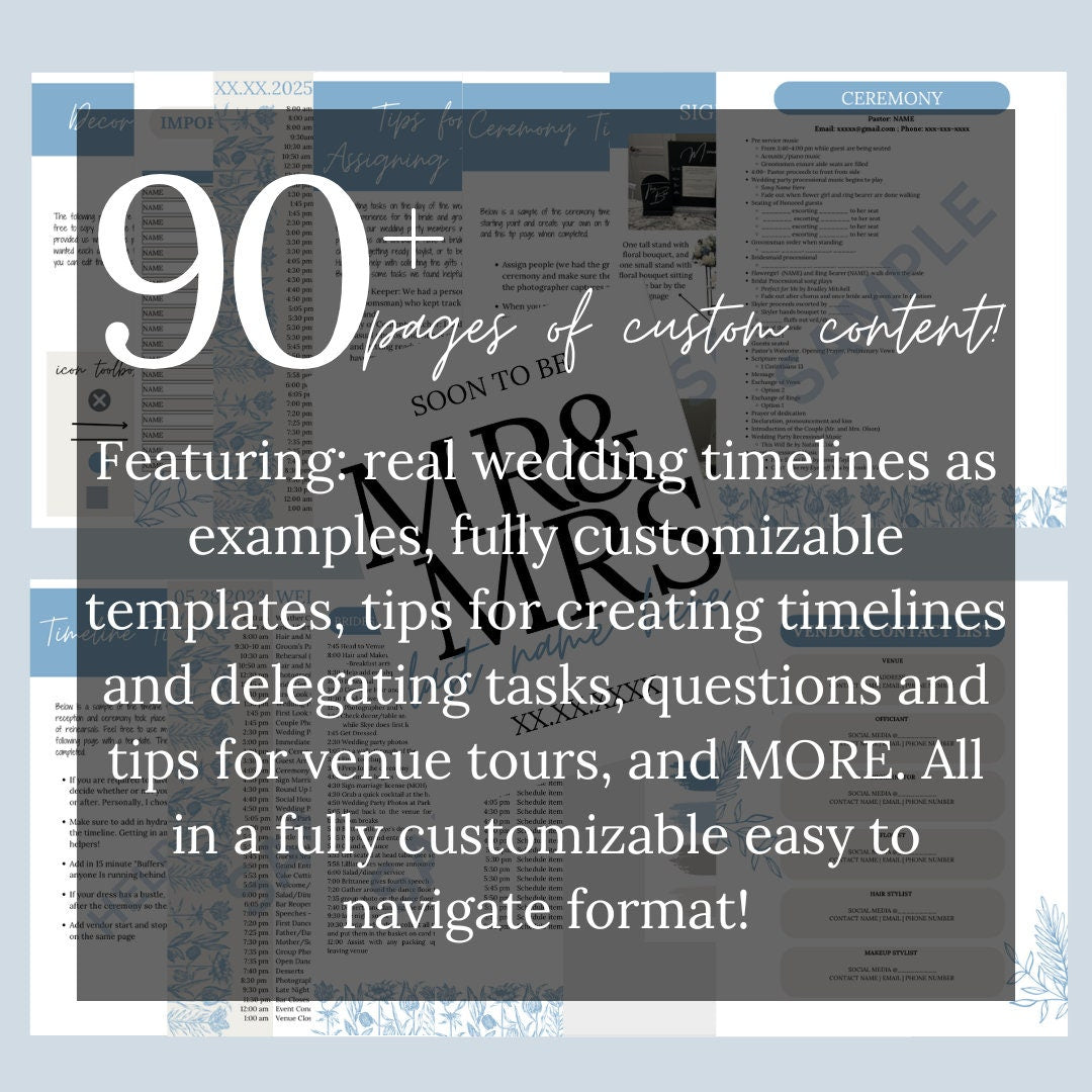 Ultimate Wedding Planning Binder Template- Light Blue Floral – BY ...